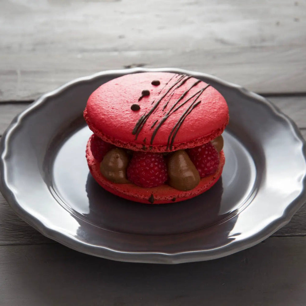 Giant Macaron with Belgian Chocolate Mousse & Fresh Raspberries ...